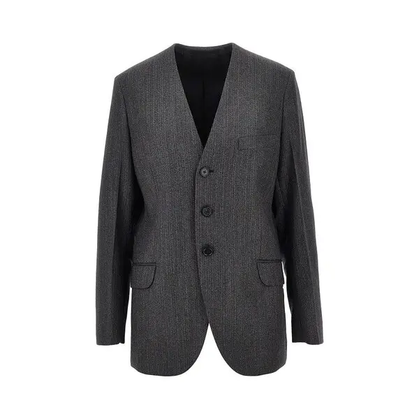 JIL SANDER Pinstriped Wool Tailored Jacket
