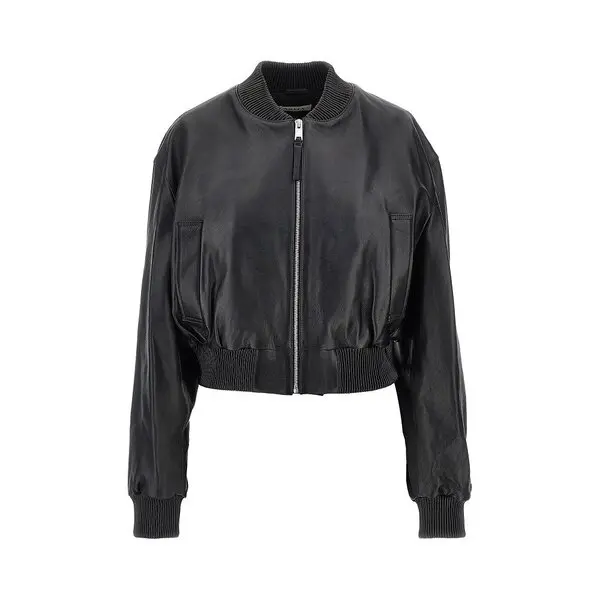 ARMA Hannan' Leather Bomber Jacket - Black