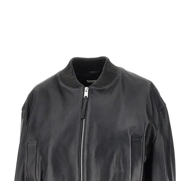 ARMA Hannan' Leather Bomber Jacket - Black