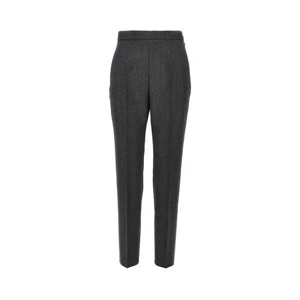 JIL SANDER Pinstriped Wool Tailored Pants - Grey
