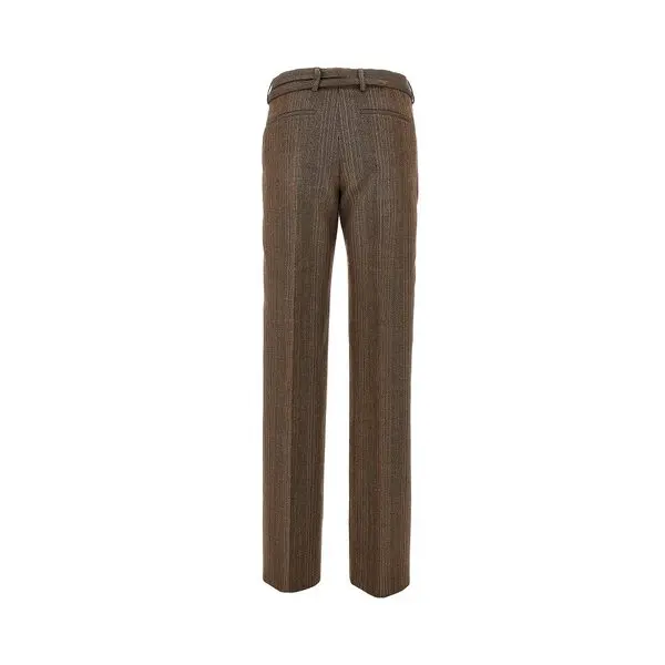 Dries Van Noten Wool Straight Pants With Belt