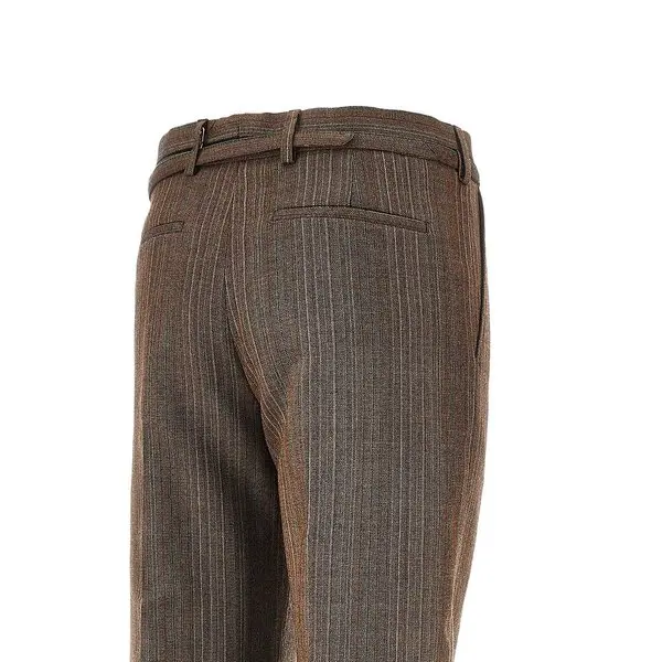 Dries Van Noten Wool Straight Pants With Belt