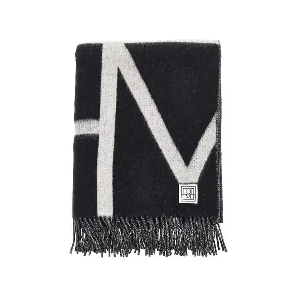 TOTEME Brushed Wool Monogram Scarf