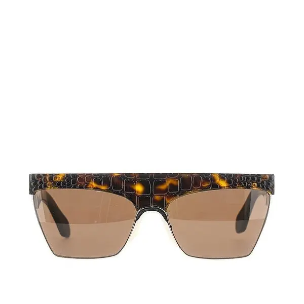 Alaïa Croco-effect Sunglasses - Brown