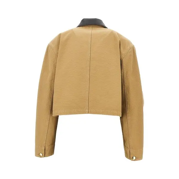 Balenciaga Canvas Cropped Workwear Jacket - Brown