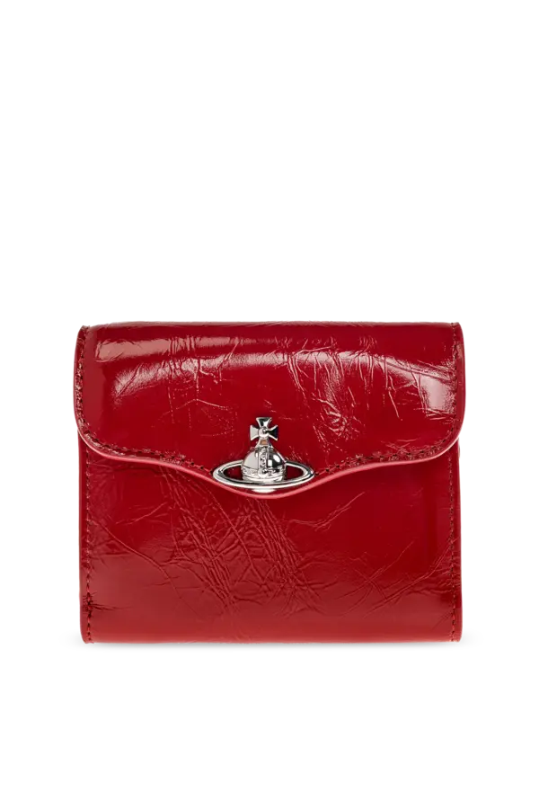 VIVIENNE WESTWOOD Leather Wallet With Logo - Red