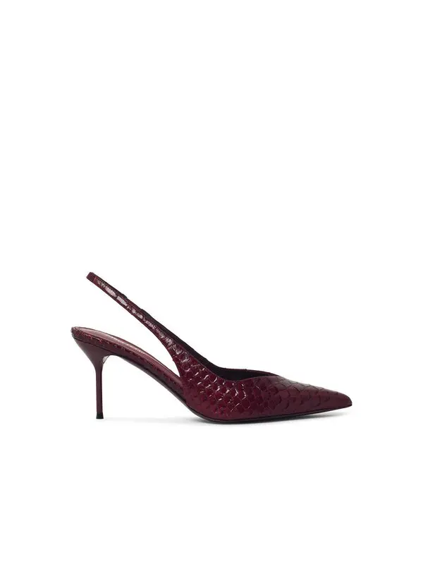 Paris Texas Lidia 70' Deep Leather Slingbacks - Red