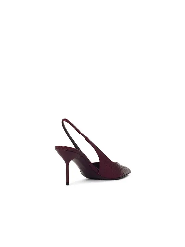 Paris Texas Lidia 70' Deep Leather Slingbacks - Red