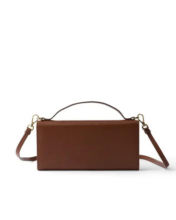 Prada Leather Wallet With Shoulder Strap