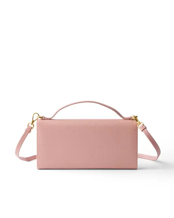 Prada Saffiano Leather Wallet With Shoulder Strap