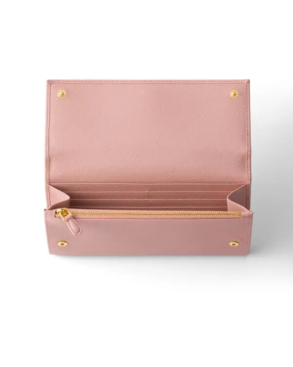 Prada Saffiano Leather Wallet With Shoulder Strap