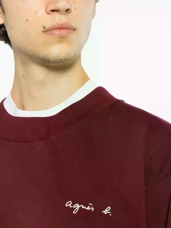 AGNES B. Logo-embroidered Long-sleeve T-shirt