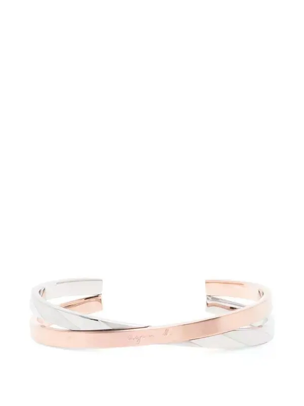 AGNES B. Couple Bangle Logo Bracelet - Pink