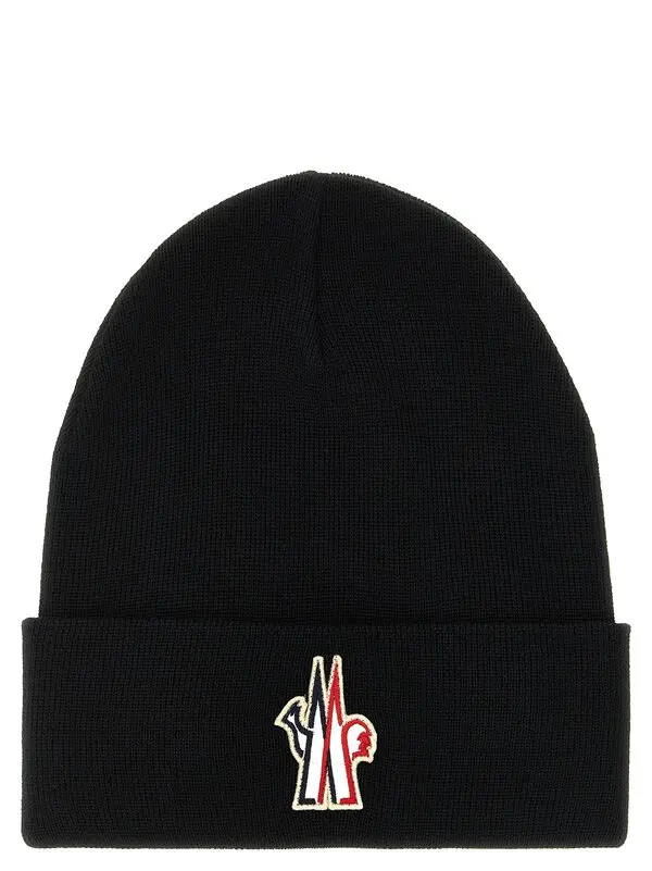 Moncler Logo Patch Beanie - Black