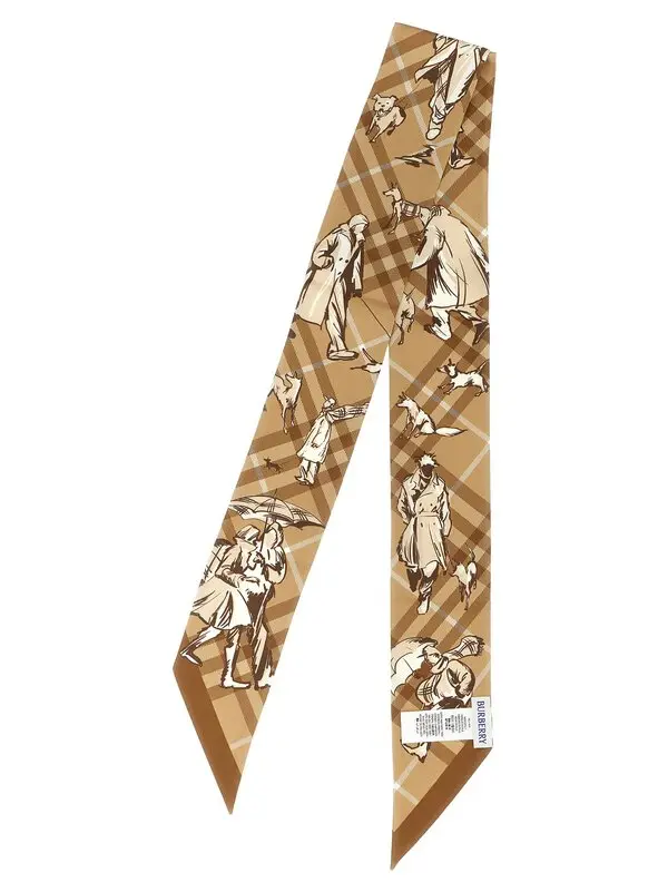 Burberry Check Mates' Thin Scarf - Cream