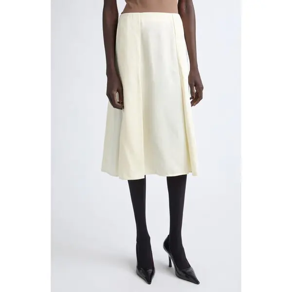 JIL SANDER Pleated A-line Skirt - Cornsilk