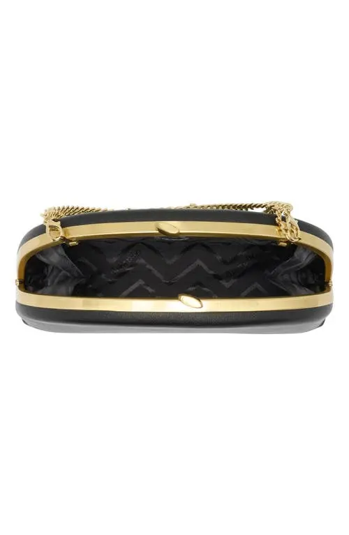 OLGA BERG Celeste Curved Faux Leather Clutch - Black