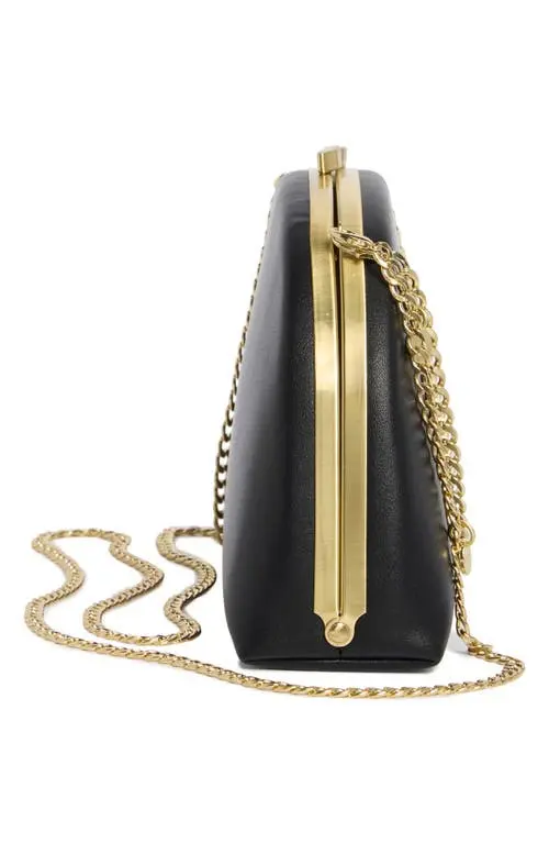OLGA BERG Celeste Curved Faux Leather Clutch - Black