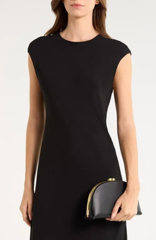 OLGA BERG Celeste Curved Faux Leather Clutch - Black