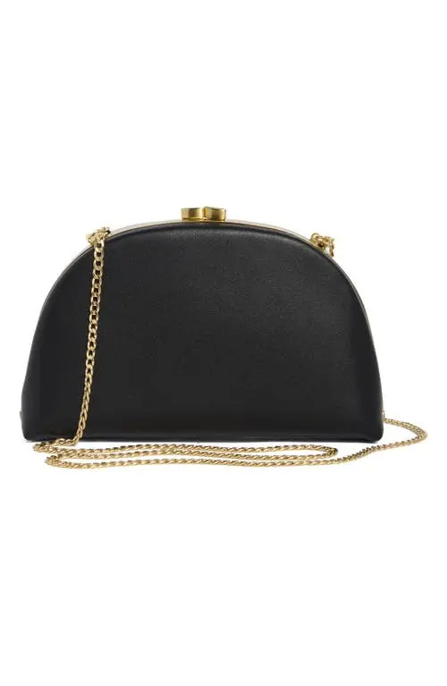 OLGA BERG Celeste Curved Faux Leather Clutch - Black