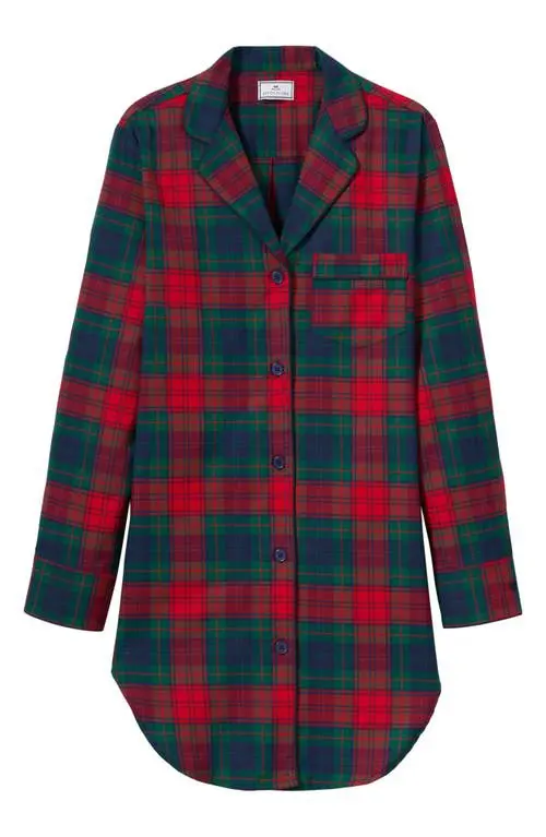 PETITE PLUME Plaid Brushed Cotton Twill Nightshirt