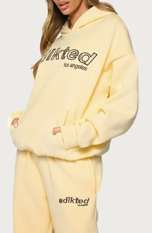 EDIKTED West Coast Camo Logo Oversize Hoodie