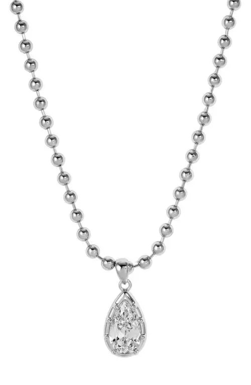 Lili Claspe Large Cleo Pear Pendant Necklace - Silver