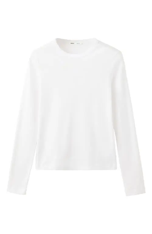 Mango Fitted Cotton T-shirt - White