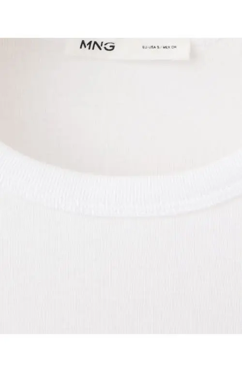 Mango Fitted Cotton T-shirt - White
