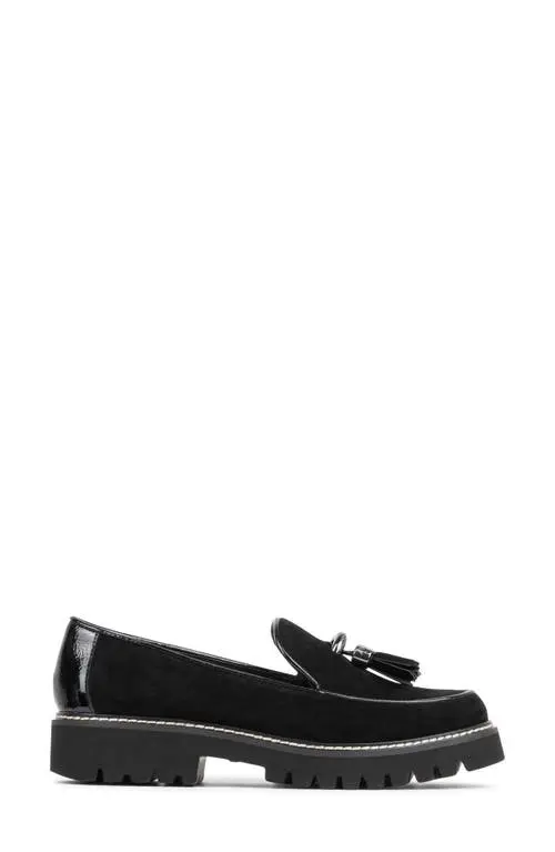 DONALD PLINER Hadi Tassel Leather Loafer - Black