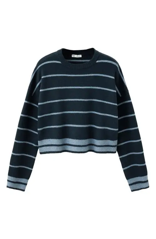 Mango Striped Crewneck Sweater