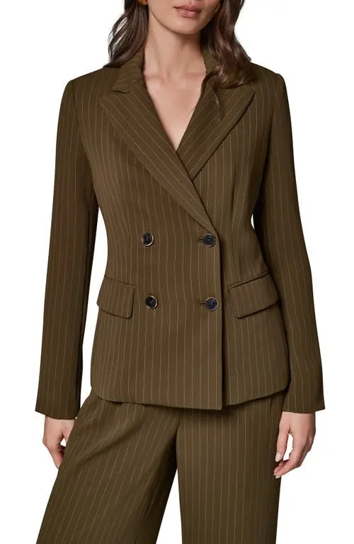 Donna Karan New York Pinstripe Double Breasted Blazer
