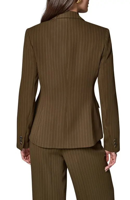Donna Karan New York Pinstripe Double Breasted Blazer