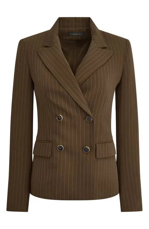 Donna Karan New York Pinstripe Double Breasted Blazer