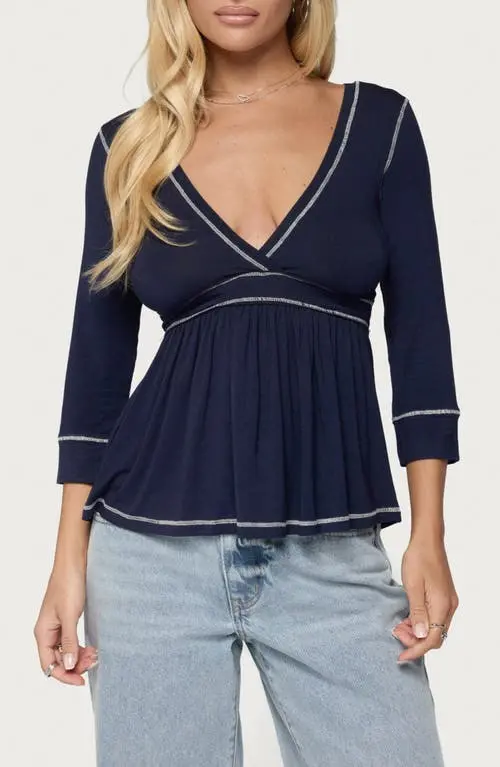 EDIKTED Parah Contrast Babydoll Top