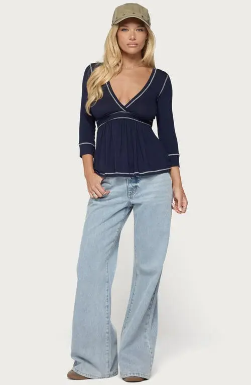 EDIKTED Parah Contrast Babydoll Top