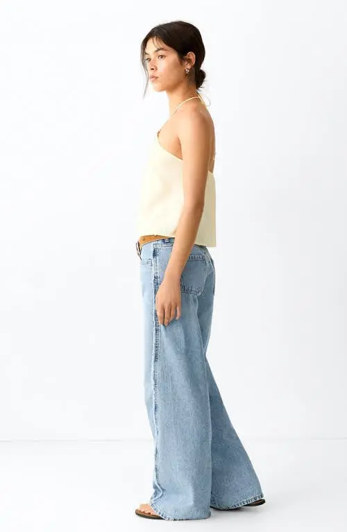 Mango Low Rise Wide Leg Jeans