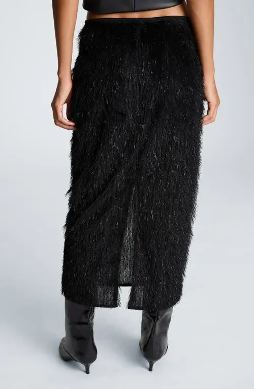 KENNETH COLE COLLECTION Fringe Metallic Lurex Midi Skirt