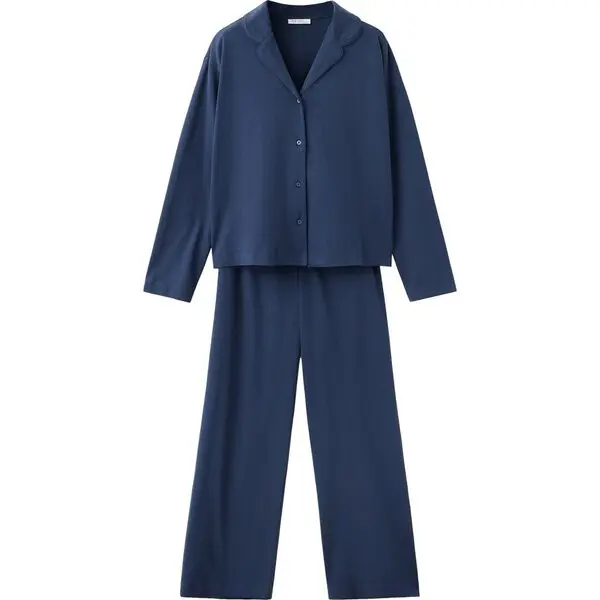 Mango Cotton Pajamas Set - Navy