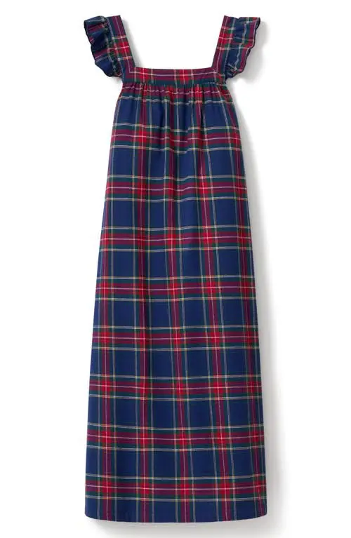 PETITE PLUME Clara Plaid Silk Nightgown