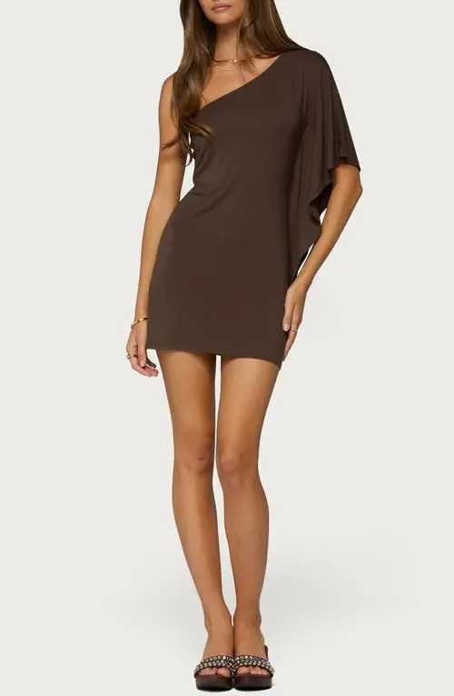 EDIKTED Cammi One-shoulder Flutter Minidress