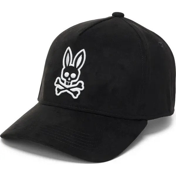 Psycho Bunny Kenneth Faux Suede A-frame Trucker Cap - Black