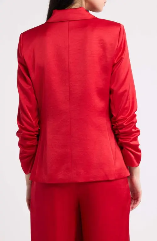 TAHARI ASL Satin Faux Double Breasted Blazer