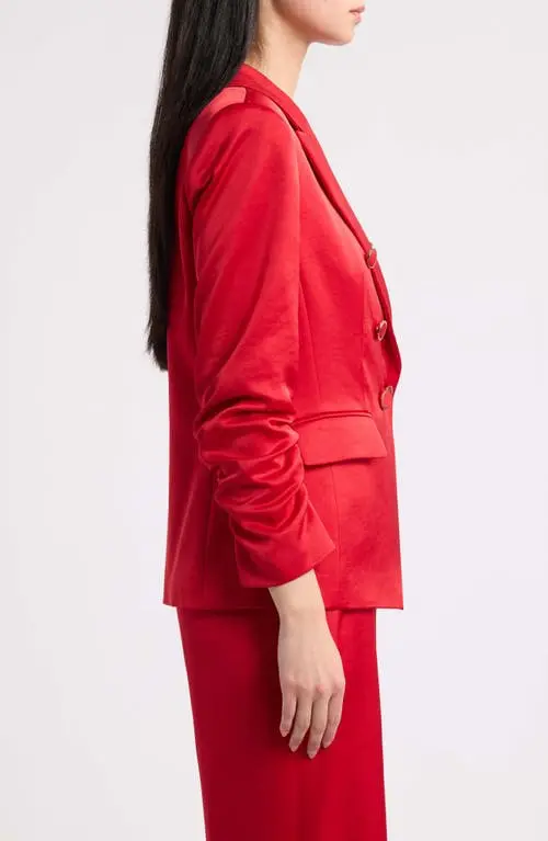 TAHARI ASL Satin Faux Double Breasted Blazer
