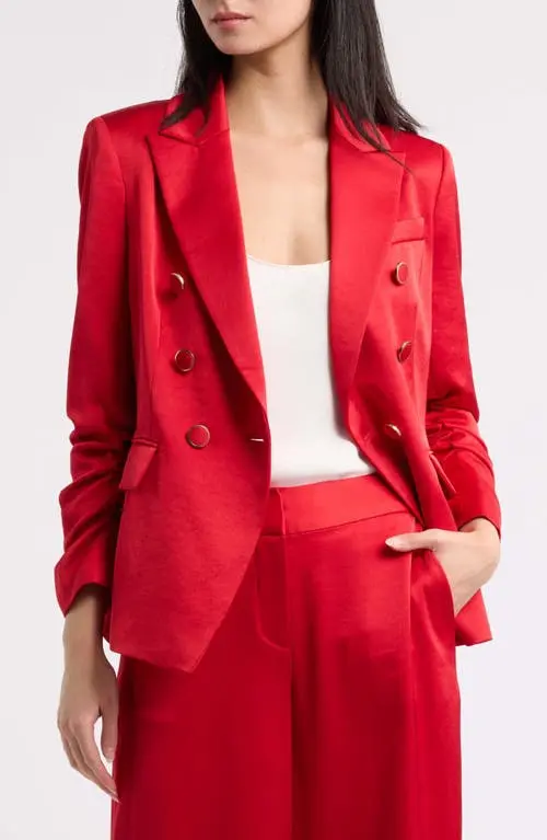 TAHARI ASL Satin Faux Double Breasted Blazer