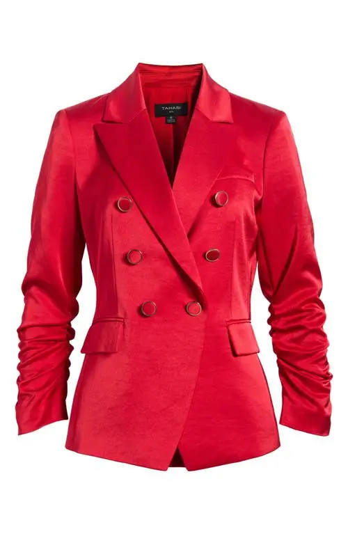 TAHARI ASL Satin Faux Double Breasted Blazer