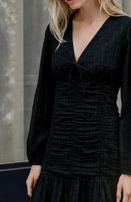 Mango Textured V-neck Minidress