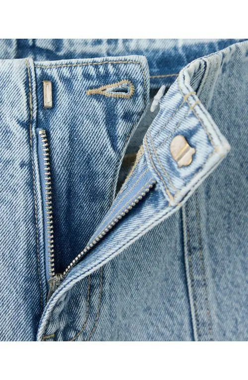 Mango Front Seam Wide Leg Jeans