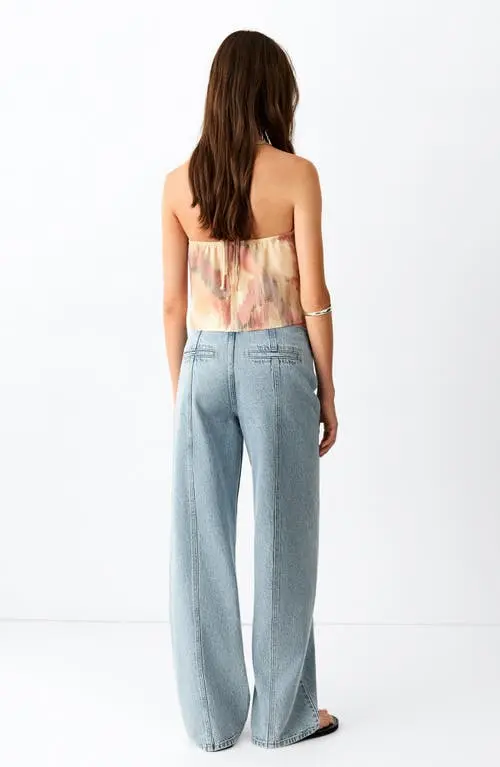 Mango Front Seam Wide Leg Jeans