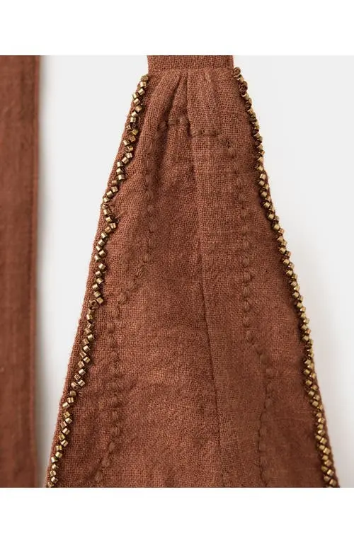 Mango Embroidered Halter Cotton Minidress